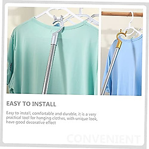 FONDOTIN 4pcs Clothes Rail Clothes Fork Stainless Steel Hooks Stainless Steel Forks Home Supplies Clothes Rod Shepherds Long Reach Pole Hooks Retractable Clothesline Outdoor Pole Parts Cane