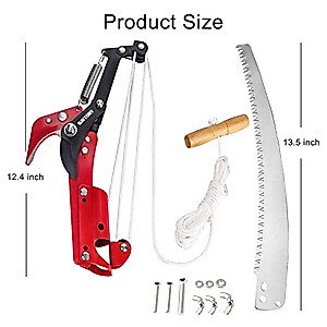 BAYTORY Extendable Tree Pruner Saw Head Without Pole, High-Altitude Branches Trimmer Pruning Shears, Harvester Clipper for Plant Twig Vine, Labor-saving 3 Wheels Garden Trimming Tool