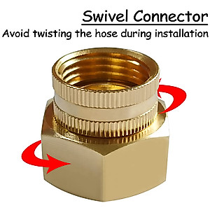 Uenede 2PCS Brass Garden Hose Reducer Swivel Connector 3/4"GHT to 3/4"NPT Threaded Double Female Reducing Convert Adapter Garden Hose Pipe Fittings