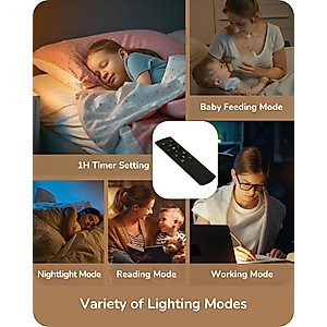 EDISHINE LED Corner Floor Lamp with Glass Lampshade, Modern Dimmable Reading Light with Remote, 65" Standing Tall Lamp for Living Room, Bedroom, Office, Bulb Included (Black)