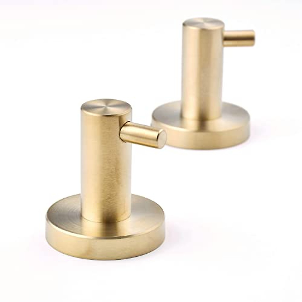 SHUNLI 2 Pack Bathroom Hooks Wall Hook, Brushed Gold Towel Hooks Bath Coat Robe Hanger Holder, SUS304 Stainless Steel Heavy Duty Wall Mounted Hook