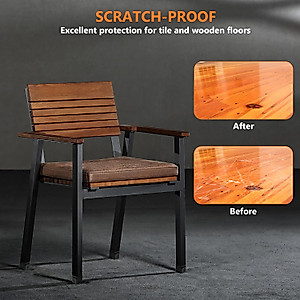 BAIPOK 36Pcs Square Chair Leg Floor Protectors, Silicone Chair Leg Protectors for Hardwood Floors, Felt Furniture Leg Cover Pad for Protecting Floors from Scratches and Noise, Black, Easy to install