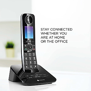 Motorola Voice D8711 Cordless Phone System w/Digital Handset + Bluetooth to Cell, Answering Machine, Call Block - Black