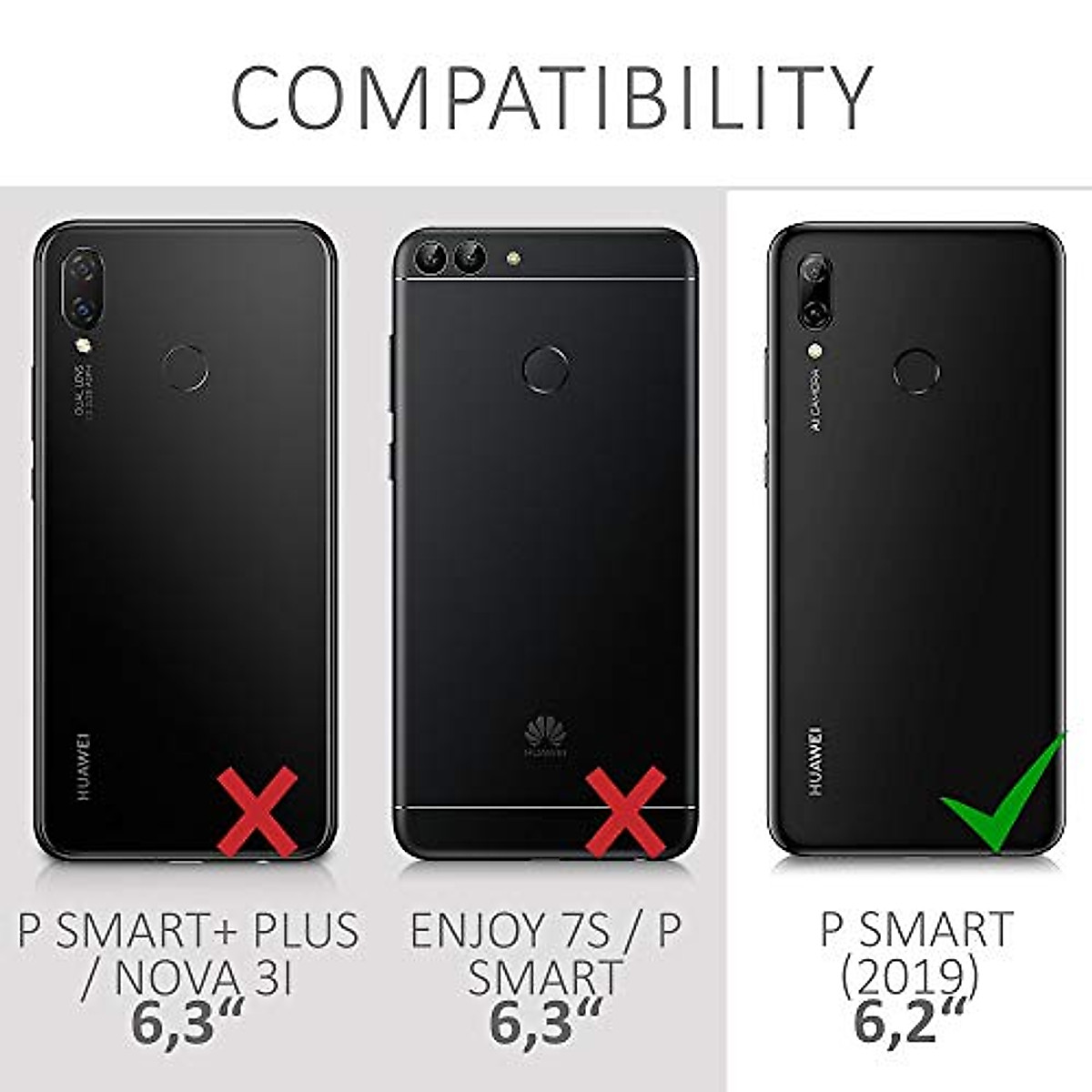 kwmobile Case Compatible with Huawei P Smart (2019) Case - Soft Slim Protective TPU Silicone Cover - Mauve