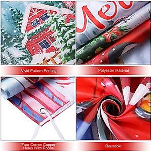 Christmas Door Covers Red Truck Xmas Cover for Door Christmas Truck Front Door Cover for Merry Christmas New Year Photography Background Party Decoration, 70.9 x 35.4 Inches