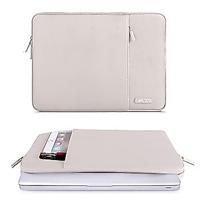 MOSISO Laptop Sleeve Bag Compatible with MacBook Air/Pro, 13-13.3 inch Notebook, Compatible with MacBook Pro 14 inch 2023-2021 A2779 M2 A2442 M1, Polyester Vertical Case with Pocket, Stone Gray