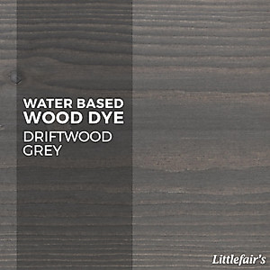 Littlefair's Wood Stain Water Based - 8.5oz/250ml - Indoor Furniture Stain Light & Dark Finishes - Special Non Toxic & Eco Friendly Formula - Wood Stain for Crafts - Color: Driftwood Grey