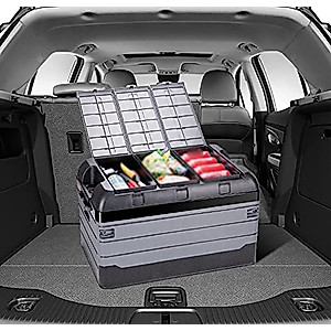 WDBBY Car Trunk Storage Box, Double-Layer Storage, Foldable Car Storage Box, Rear Trunk Storage Box, Storage Box