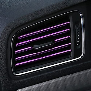 LivTee 20 Pieces Car Air Conditioner Decoration Strip for Vent Outlet, Universal Waterproof Bendable Air Vent Outlet Trim Decoration, Car Interior Accessories (Purple)