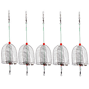 BESPORTBLE 5pcs Metal Bait Cage Fishing Trap Cage Fishing Cage Fishing Lure Cage Fishing Bait Trap Fishing Trap Basket