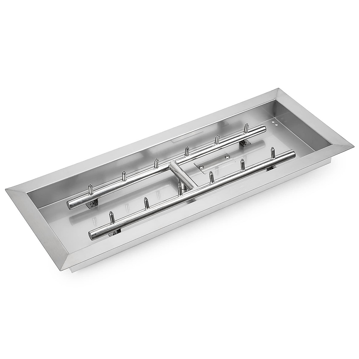 Stanbroil 24" x 8" Drop-in Fire Pit Burner and Pan, Upgrade Stainless Steel Jet Burner, High Flame, 90k BTU Max