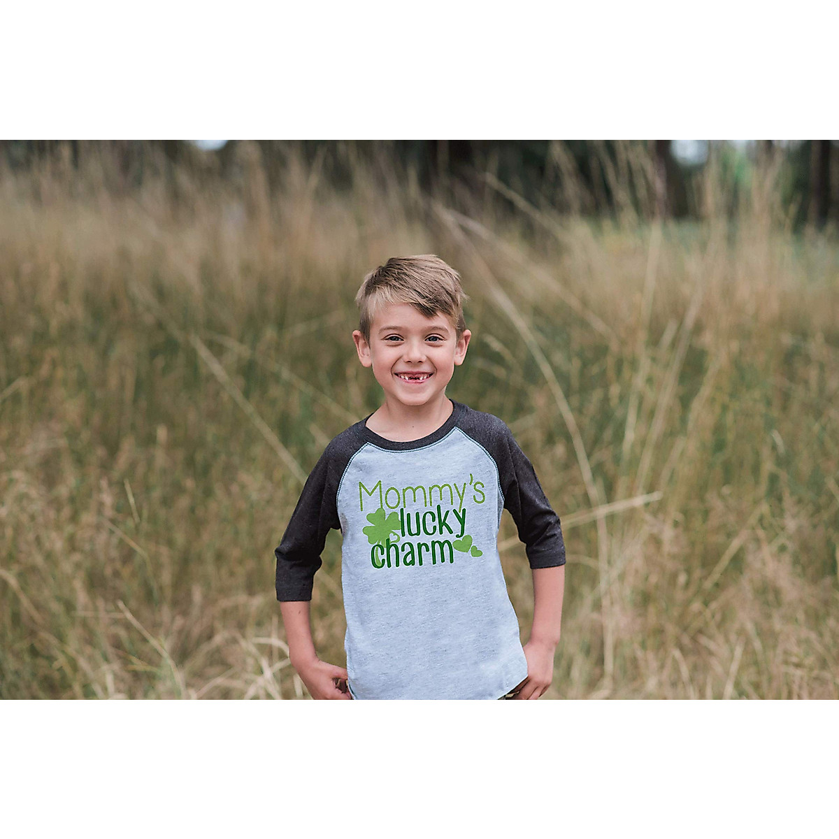 7 ate 9 Apparel Boy's St. Patrick's Day Vintage Baseball Shirt T-Shirt 18 Months Grey and Green