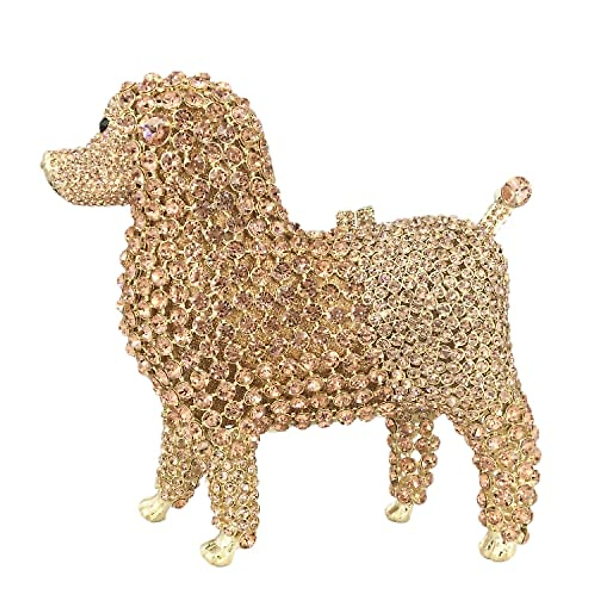 Novelty Design Poodle Puppy Dog Women Crystal Cluch Evening Bags Party Dinner Handbags