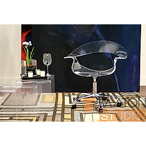 Baxton Studio Elia Clear Acrylic Height Adjustable Swivel Office Chair