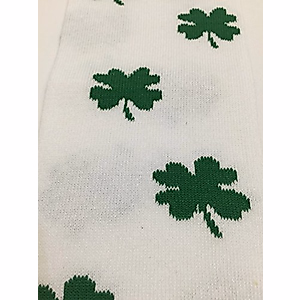 Rush Dance Feast of Saint St Patrick's Day Baby/Toddler Leg Warmers (One Size, White & Green Shamrock)
