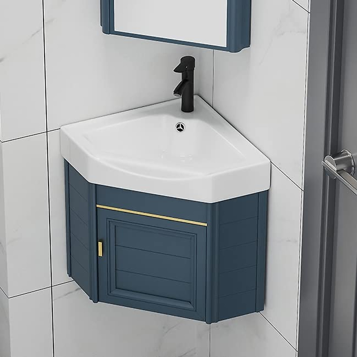 Small Bathroom Vanity,Narrow Bathroom Vanity With Sink Combo,Bath Rv Cabinet White Ceramic Rectangular Vessel Sink For Small Space,Utility Washing Hand Basin Design,for Home Kitchen Patio Laundry Room