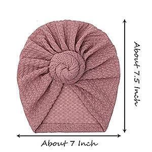 KIDOCHEESE Baby Turban Bun Knot Baby Girl Hat Newborn Hospital Cap Infant Toddler Beanie Head Wrap with Big Bow