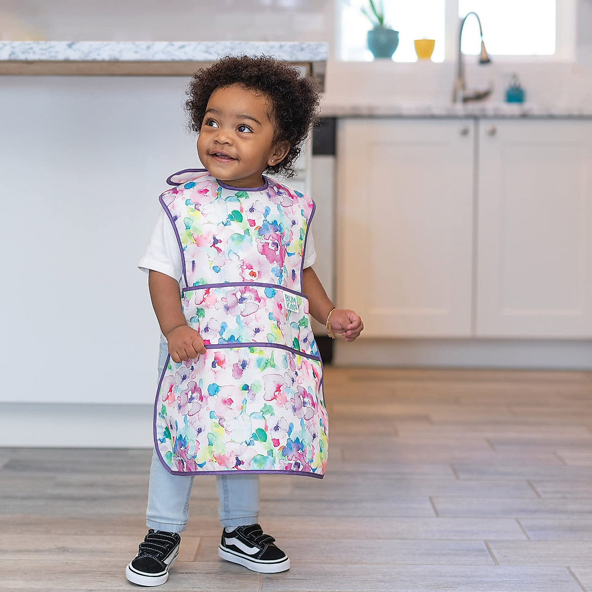 Bumkins Bibs, Baby Bibs for Girl or Boy, Baby and Toddler Bib for 6-24 Months, Waterproof Fabric Baby Bib SuperBib, Oversized Full Cover, for Babies Eating (Pack of 2)