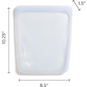 Stasher Silicone Reusable Storage Bag, 1/2 Gallon (Clear) | Food Meal Prep Storage Container | Lunch, Travel, Makeup, Gym Bag | Freezer, Oven, Microwave, Dishwasher Safe, Leakproof