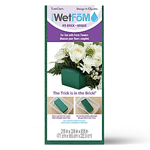 FloraCraft Floral Artesia WetFōM Brick 2.8 Inch x 3.8 Inch x 8.8 Inch Green
