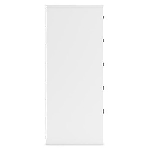 Signature Design by Ashley Flannia Casual 5 Drawer Chest of Drawers with Dovetail Construction and Safety Stop, White