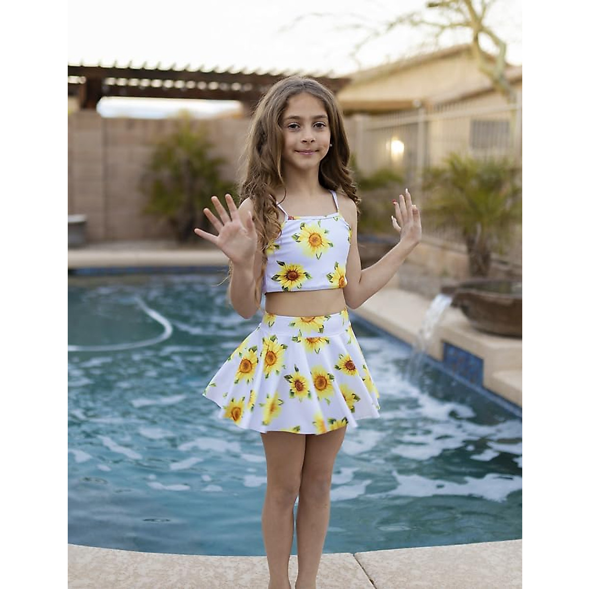 Arshiner Girls' Tankini Bathing Suits Beach Cute Swimwear Bikini Swimsuits Kids Swimming Clothes Size 8 9 Years