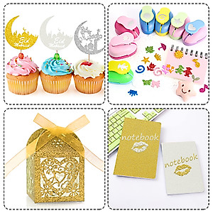 Twavang 24 Sheets White Glitter Cardstock Paper, A4 Premium Sparkly Paper for Scrapbook, DIY Projects, Party Decoration, Gift Box Wrapping 250GSM/92lb