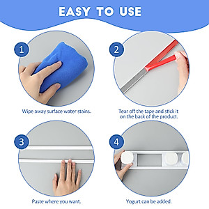 DLUGOPIS 6 Pcs 20 Capacity Fridge Yogurt Organizer Yogurt Fridge Holder Yogurt Storage with Self Adhesive Tapes Yogurt Container for Fridge 3.75 Inch Multiple Sizes Yogurt Refrigerator, white