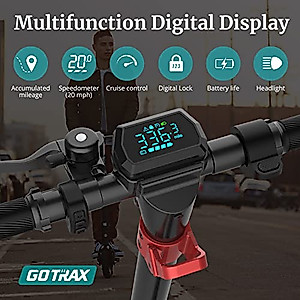 Gotrax G4 Electric Scooter, 10" Pneumatic Tires, Max 25 Mile Range and 20Mph Power by 350W Motor, Double Anti-theft Lock, Bright Headlight and Taillight, Foldable and Cruise Control Escooter for Adult