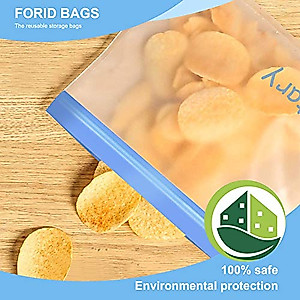 Dishwasher Safe Reusable Gallon Freezer Bags-7 Pack,Reusable Silicone Storage Bags BPA Free, Extra Thick Leakproof & Plastic Free Bags For Meat Fruit Vegetables