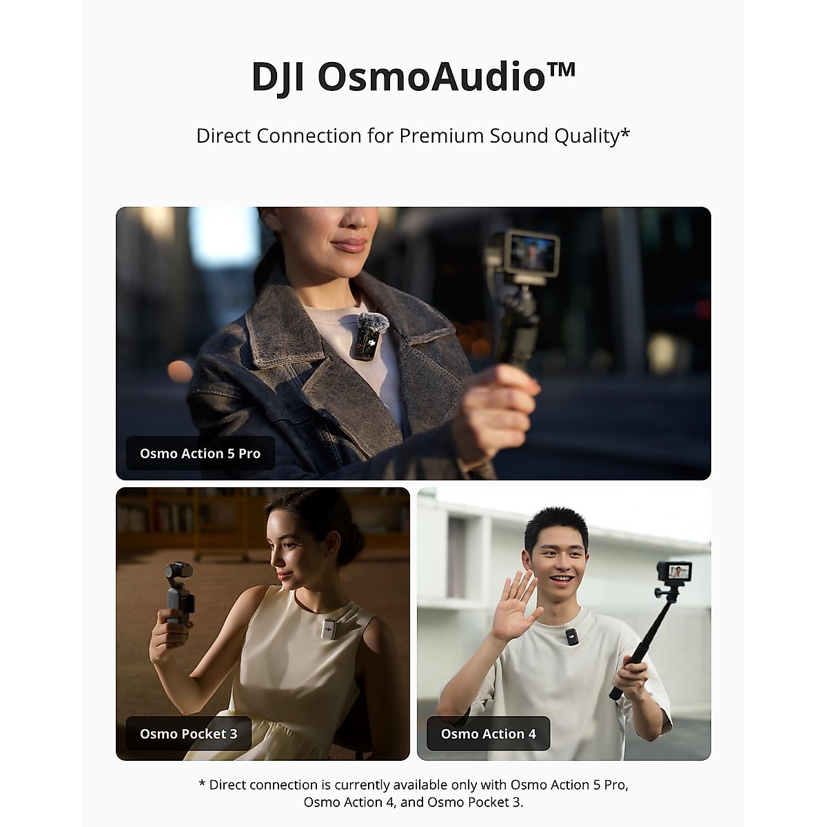 DJI Mic 2 (2 TX + 1 RX + Charging Case), Wireless Lavalier Microphone, Intelligent Noise Cancelling, 32-bit Float Internal Recording, 820 ft.(250m) Range, Microphone for iPhone, Android, Camera