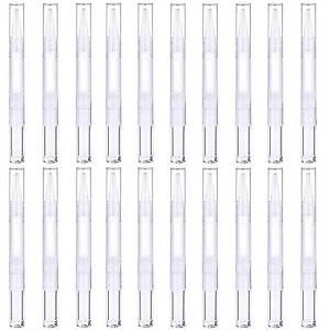 AyeVision SUEIANNMN 20Pcs Transparent Twist Pens,3ml Nail Twist Pens Empty Transparent Nail Oil Pen with Brush Empty Cuticle Oil Pen Cosmetic Container Pen for Lip Gloss Eyelash Growth Liquid