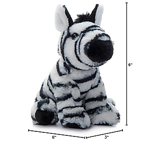 The Petting Zoo Zebra Stuffed Animal Plushie, Gifts for Kids, Wild Onez Babiez Zoo Animals, Zebra Plush Toy 6 inches