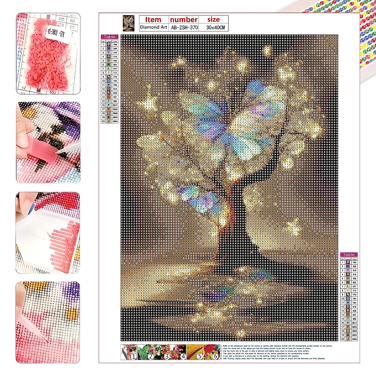 AIBOERL Diamond Art Kits for Adults,Glitter Tree 5D Diamond Painting Kits for Adults,Diamond Painting Diamond Art with Full Drill Diamond Dots DIY Gem Crafts Kits for Home Decor Gift-12x16in