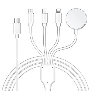 USB C Watch Charger 4 in 1 Portable Type C Charging Cable Compatible with Apple Watch iwatch Ultra Series Ultra/SE/8/7/6/5/4/3/2/1 and Compatible with iPhone,Galaxy,Pixel,Android (4ft/1.2M)