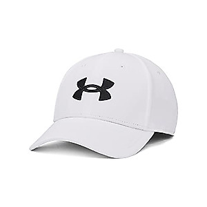 Under Armour Men's Standard Blitzing Cap Stretch Fit, (100) White / / Black, Small/Medium