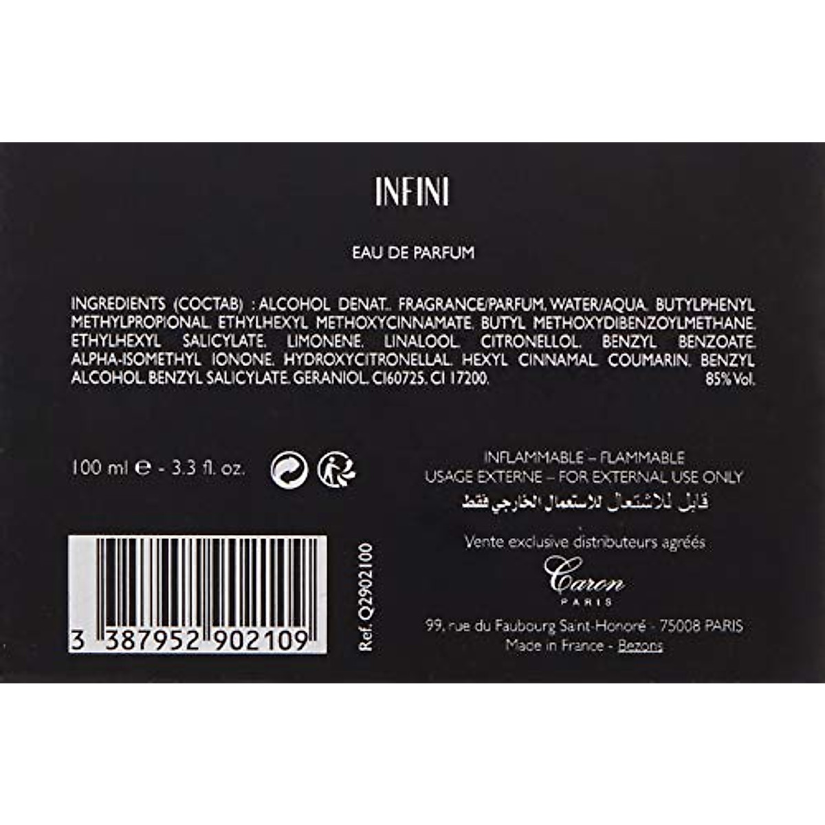CARON PARIS Infini Eau de Perfum, 3.3 Fl oz