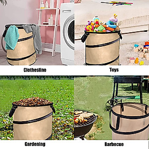 Lawn and Leaf Bags, Collapsible Trash Can, 37.8L Portable Camping Trash Can with Handle Locking Design Pop up Trash Can for Collecting Weeds Grass Clippings and other Types of Yard Waste