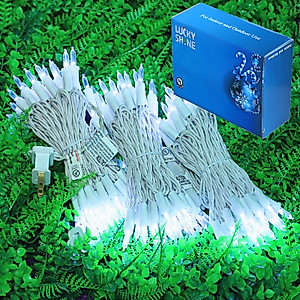 LUCKY SHINE 150 LED Cool White Christmas Lights, UL 50 FT White Wire Decorative Lighting String, for Indoor and Outdoor Party, Garden, Patio.
