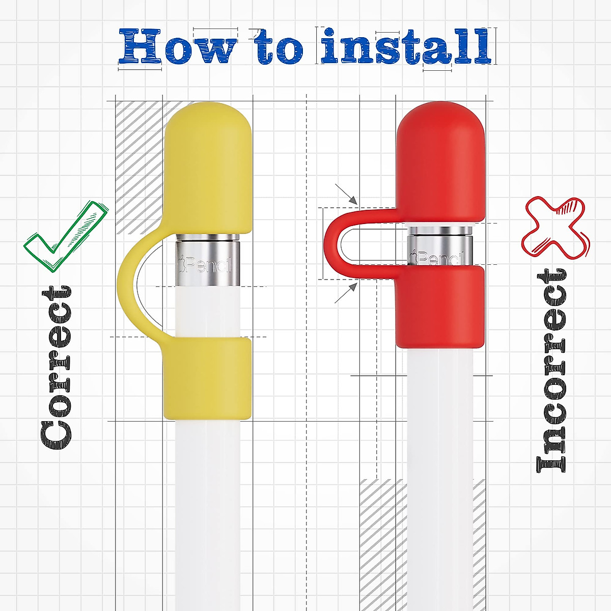 PencilCozy Apple Pencil Cap Replacement and Holder with Cap, Protective Cover & Tether Prevents Damage, Apple Pen Cap Works with Apple iPad Pro, Apple Pencil 1st Generation Cap, Apple Accessories