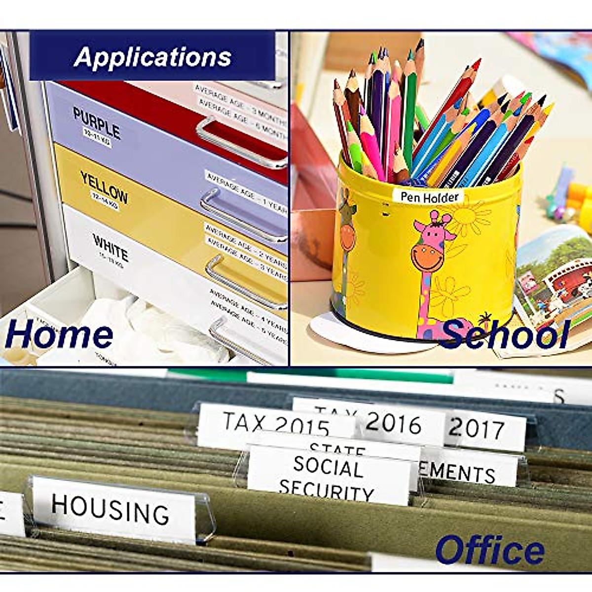 Weemay Compatible LT Paper Label Tape Replacement for Dymo Letratag Refills White Tape 12mm x 4m 91330 10697 (S0721510) Self Adhesive Paper Tape for LetraTag LT-100T LT-100H Label Machine, 8 Pack