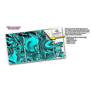 WraptorSkinz Skin Decal Vinyl Wrap compatible with the XBOX Series X Console and Controller - Liquid Metal Chrome Neon Teal (GAMING CONSOLE NOT INCLUDED)