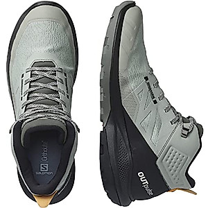 Salomon Men's OUTPULSE Mid Gore-Tex Hiking Boots for Men, Wrought Iron/Black/Vibrant Orange, 8.5