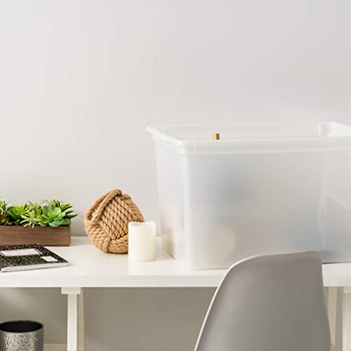 IRIS USA 68 Qt. Plastic Storage Container Bin with Latching Lid, 6 Pack, Stackable Nestable Box Tote Closet Organization School Art Supplies Towels Blankets Comforters Sleeping Bags - Pearl