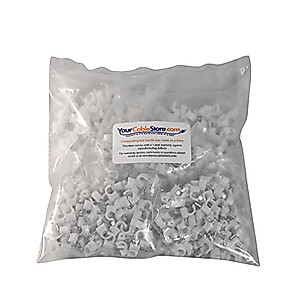 Your Cable Store 100 Pack White Ethernet / RG59 / 6mm Nail in Cable Clips