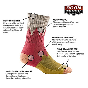 DARN TOUGH (Style 1971) Women's Treeline Hike/Trek Sock - Cranberry, Large