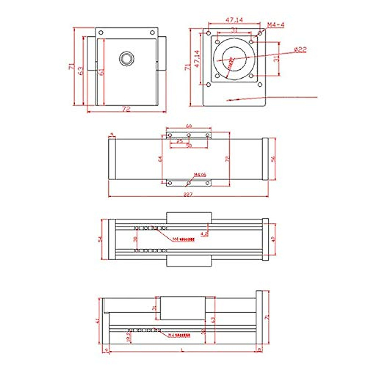 Linear Actuator, Aluminum Alloy Linear Actuator Slide with High Performance for Precise Positioning for Engineer (KCBX1605)