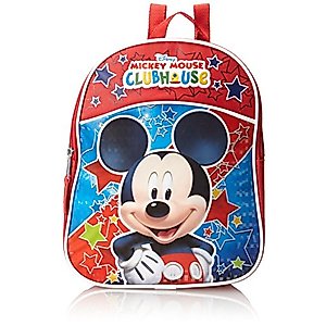 Fast Forward Little Boys' Mickey Mouse Mini Backpack, Blue/Red, One Size