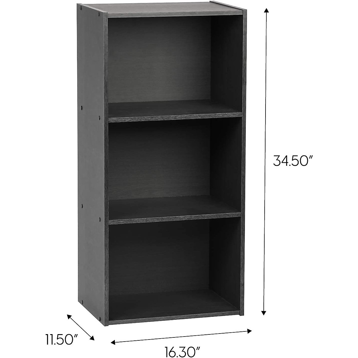 IRIS 3-Tier Wood Storage Shelf, Black