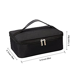 NATURAL STYLE Small Lunch Bag, Mini Portable Thermal Insulated Cooler Bag Lunch Box (Black)